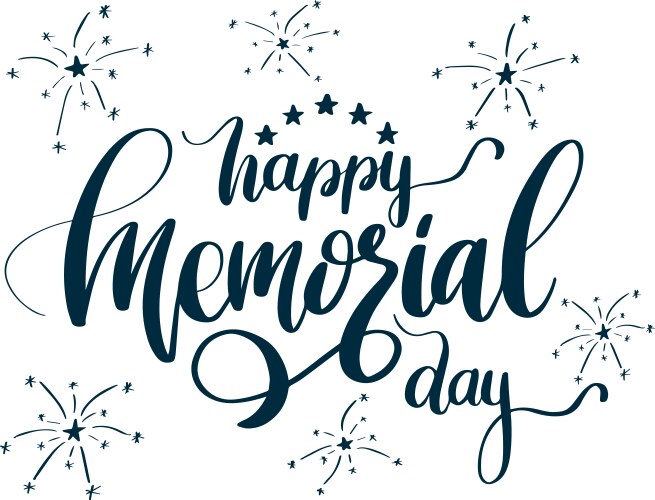 Happy memorial day lettering Royalty Free Vector Image