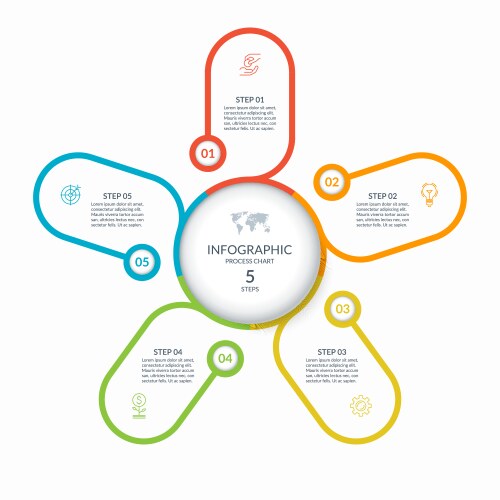 Infographic circular template with 5 options Vector Image