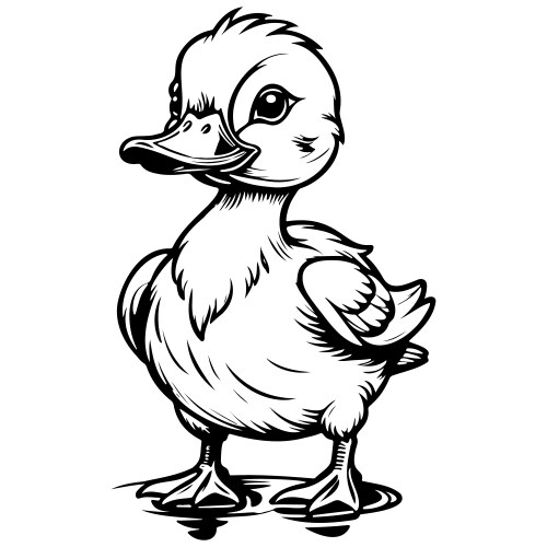 Drawing cartoon duck hand drawn line transparent Vector Image