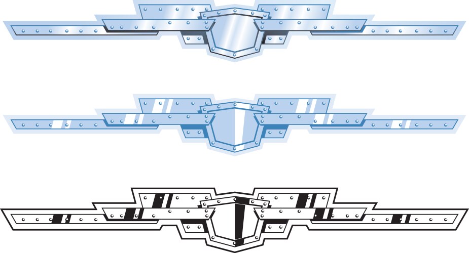 Digital screen set with metal frame cyber punk Vector Image