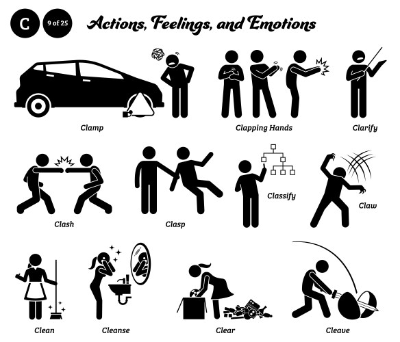 Stick figure man falling beware hazard warning Vector Image