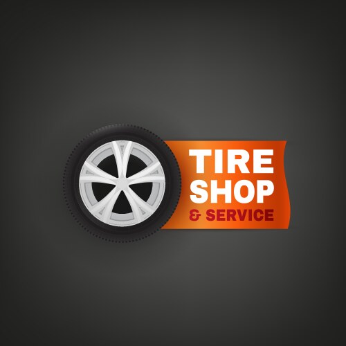 Tire tyre icons auto sport race car wheels shop Vector Image