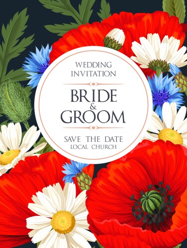 Wedding event invitation card poster marriage Vector Image