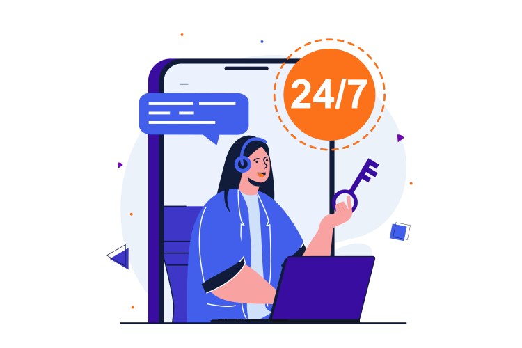 Customer service hotline operator Royalty Free Vector Image