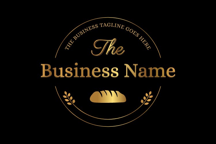 Gold bakery logo badge or stamp Royalty Free Vector Image