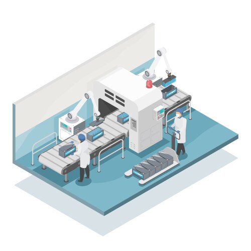 Semiconductor production icon set Royalty Free Vector Image