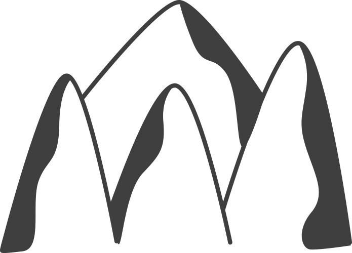 Mountains landscape doodle Royalty Free Vector Image