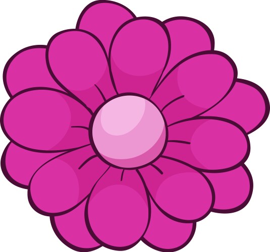 Single flower in pink color Royalty Free Vector Image