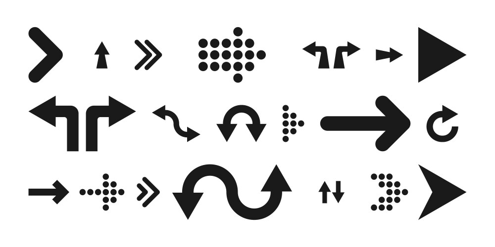 Arrows arrow icons symbols cursor sign Royalty Free Vector