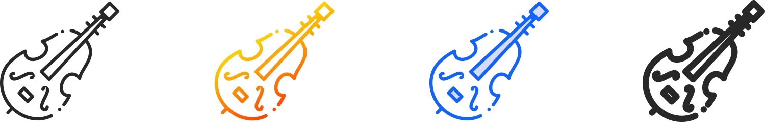 Charango iconthin linear gradient blue stroke Vector Image