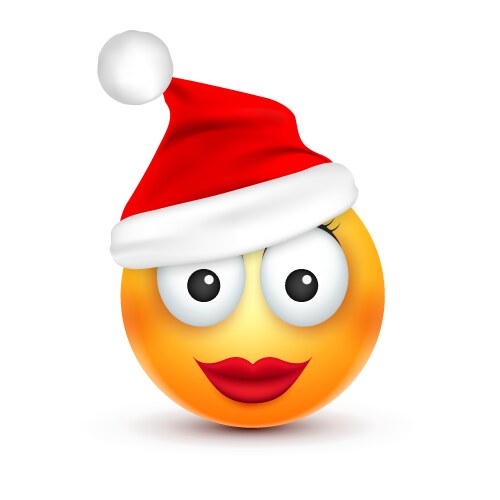 Christmas hat and smiley Royalty Free Vector Image