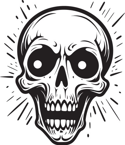 Chilling surprise symbol startled skeleton Vector Image