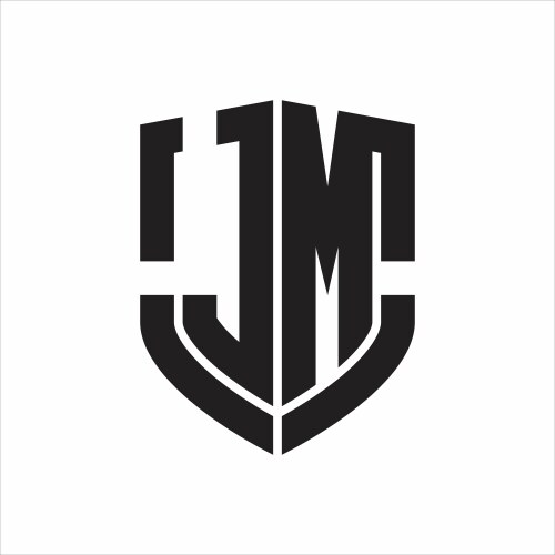 Jm logo monogram with piece circle ribbon style Vector Image