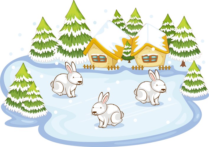 Cartoon happy rabbits collection Royalty Free Vector Image