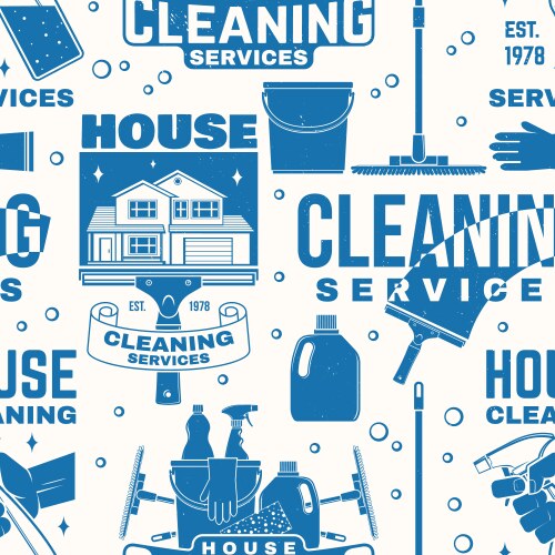 Cleaning service emblem house company Royalty Free Vector