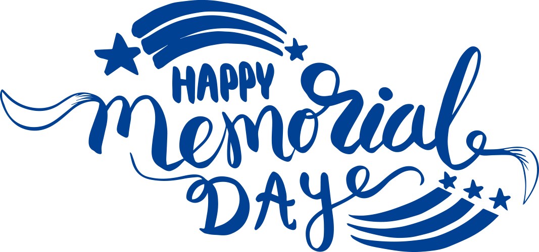Happy memorial day lettering Royalty Free Vector Image