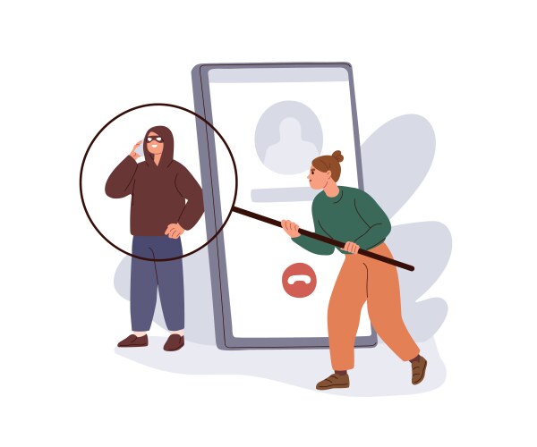 Hacking and phone scam info poster protection Vector Image