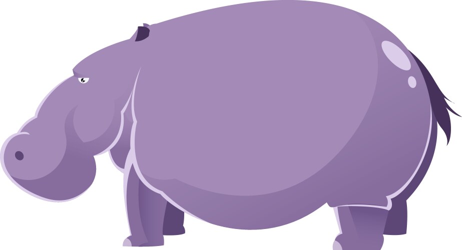 Cartoon funny hippo isolated on white background Vector Image