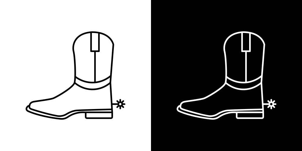 Cowboy Boot Black White Vector Images (over 4,500)