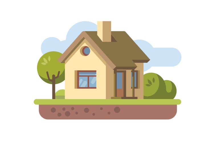 Smiling house Royalty Free Vector Image - VectorStock