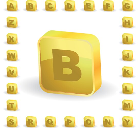 3d alphabet Royalty Free Vector Image - VectorStock