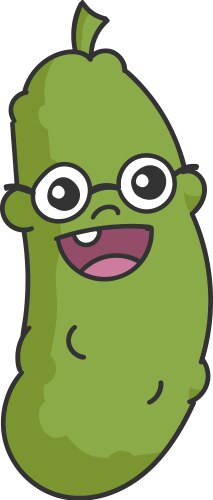 Pickle thumbs up cartoon character Royalty Free Vector Image