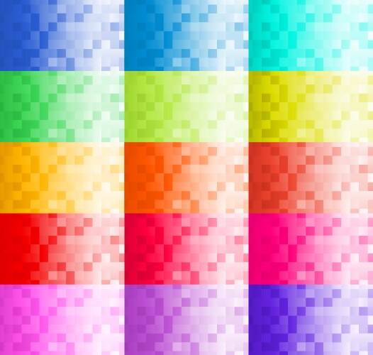 Colored pixel backgrounds Royalty Free Vector Image