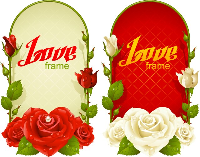 Romantic Heart Rose Frame – Royalty-Free Vector | VectorStock