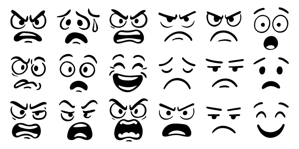 Cartoon Face Expression Set – Royalty-Free Vector | VectorStock