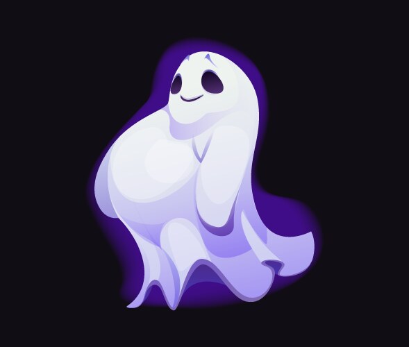Cartoon halloween ghost character scary spook Vector Image