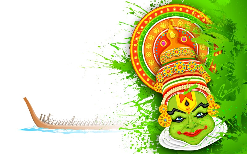 Colorful kathakali face Royalty Free Vector Image