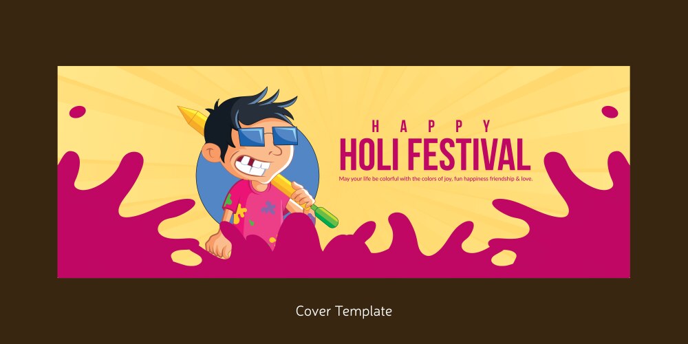 Happy holi cover page design Royalty Free Vector Image