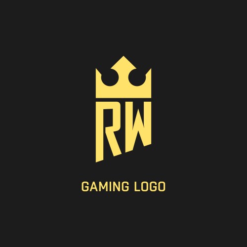 Monogram wf logo shield crown shape elegant Vector Image