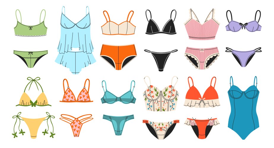 Fashionable Female Lingerie Collection Royalty Free Vector
