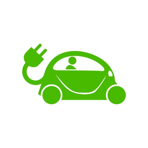 Electric car cartoon icon Royalty Free Vector Image