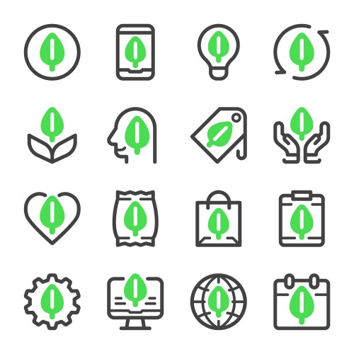 Flat icon set for eco friendly environment Vector Image