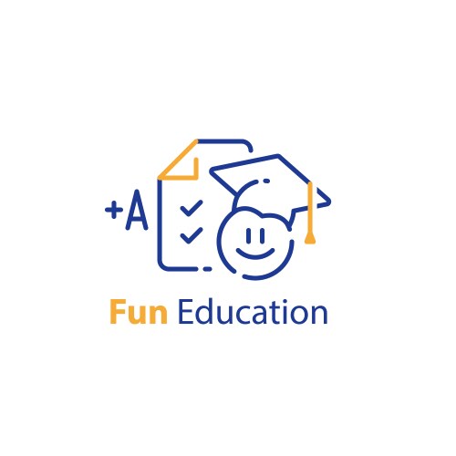 Emoticon and education concept fun learning Vector Image