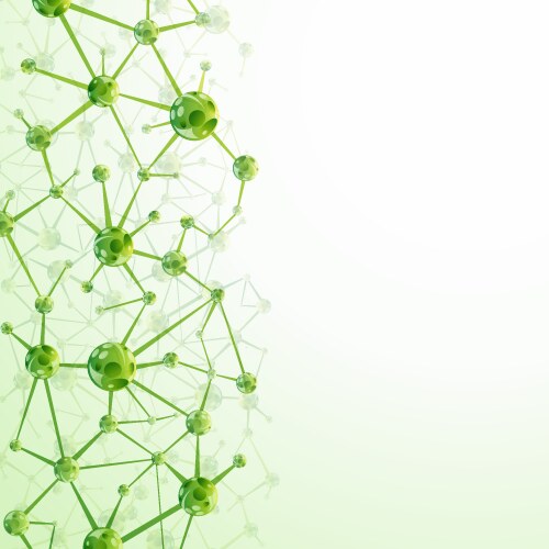 Modern background with green chemical bonds Vector Image
