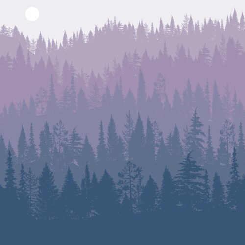 Landscapes with pine trees Royalty Free Vector Image
