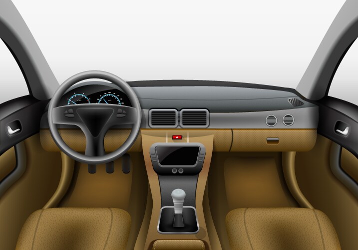Car Interior Dashboard View Royalty Free Vector Image