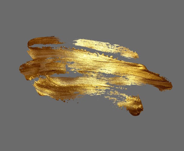 Realistic hand drawing golden brush stroke paint Vector Image