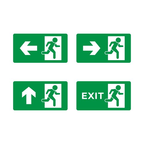 Green emergency exit sign Royalty Free Vector Image