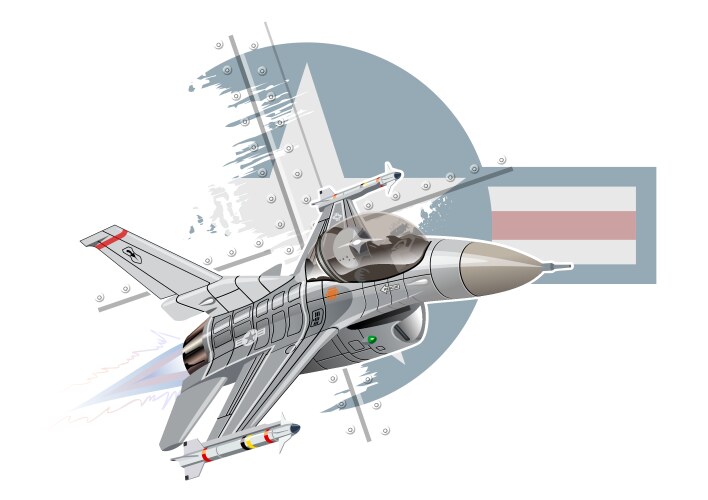 Cartoon military jet fighter plane Royalty Free Vector Image