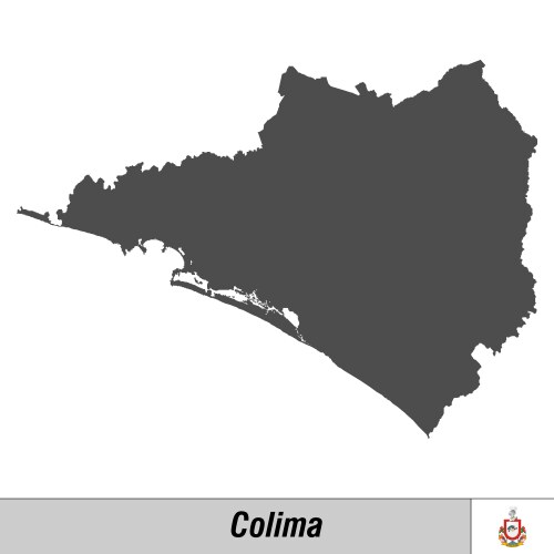 Colima Map with Flag – Royalty-Free Vector | VectorStock
