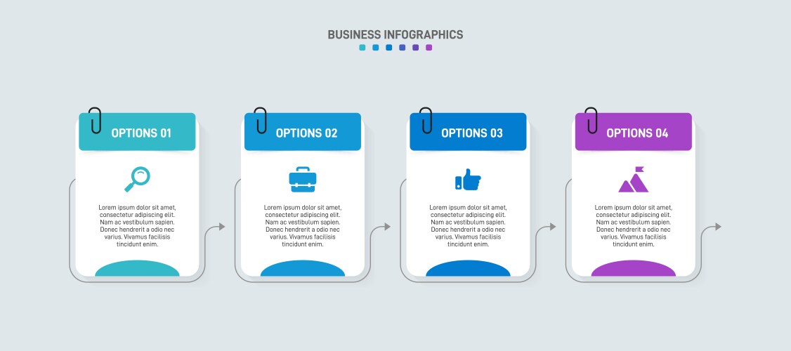 Horizontal progress bar featuring 4 arrow-shaped Vector Image