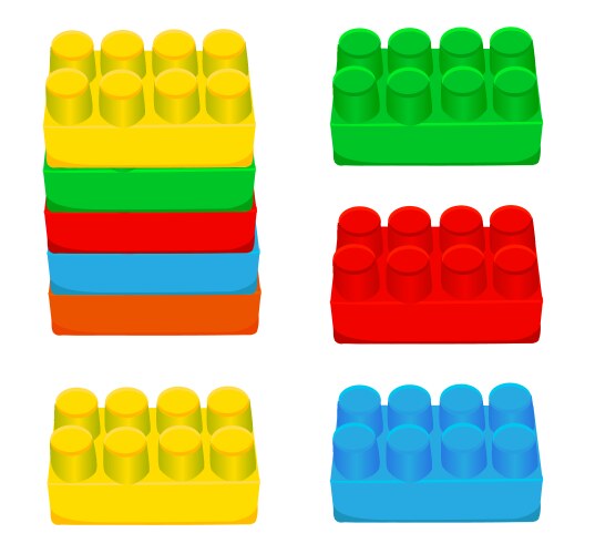 Lego red plastic building block Royalty Free Vector Image