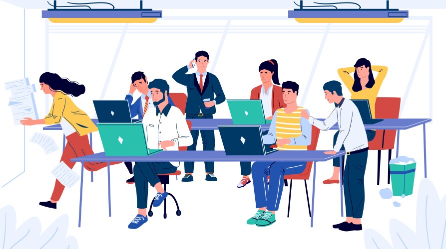 Business people work at office cartoon Royalty Free Vector