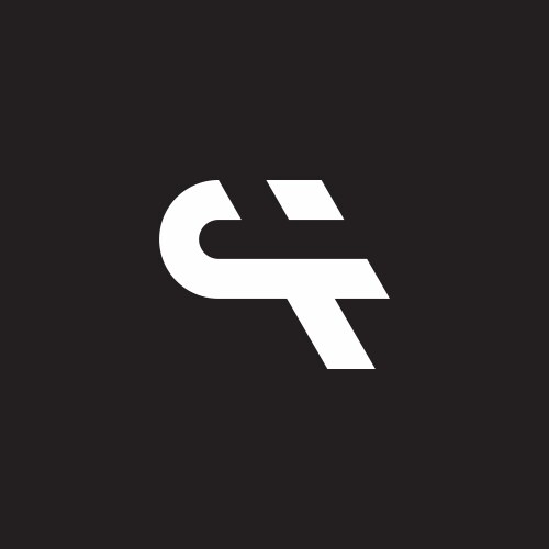 Letter tr simple geometric motion logo Royalty Free Vector