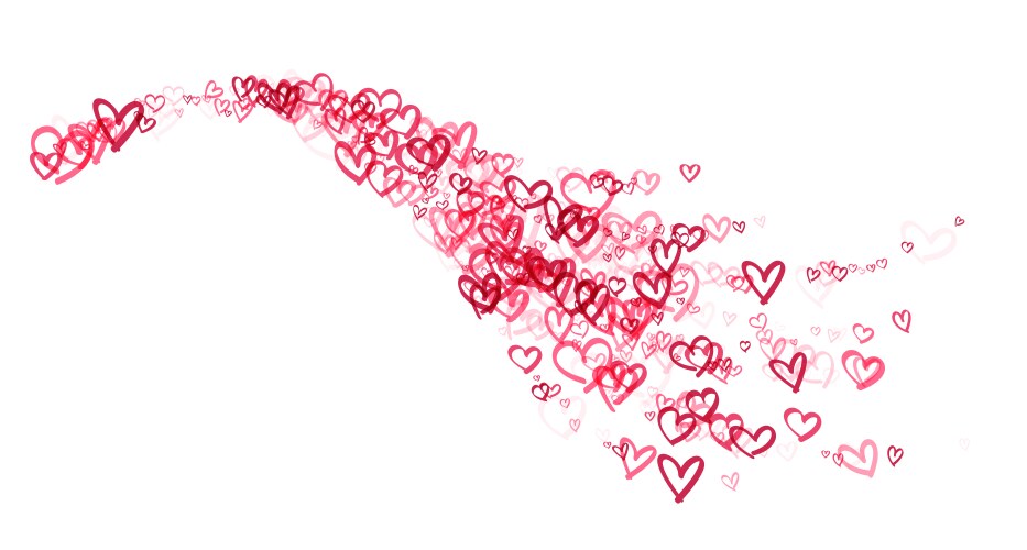 Loving hearts dynamic trail Royalty Free Vector Image