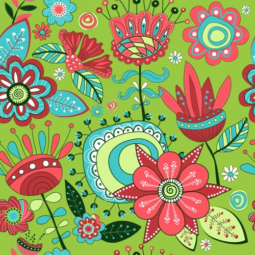 Abstract flowers seamless pattern Royalty Free Vector Image